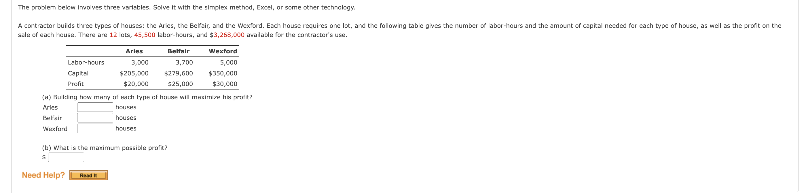 Solved The problem below involves three variables. Solve it | Chegg.com
