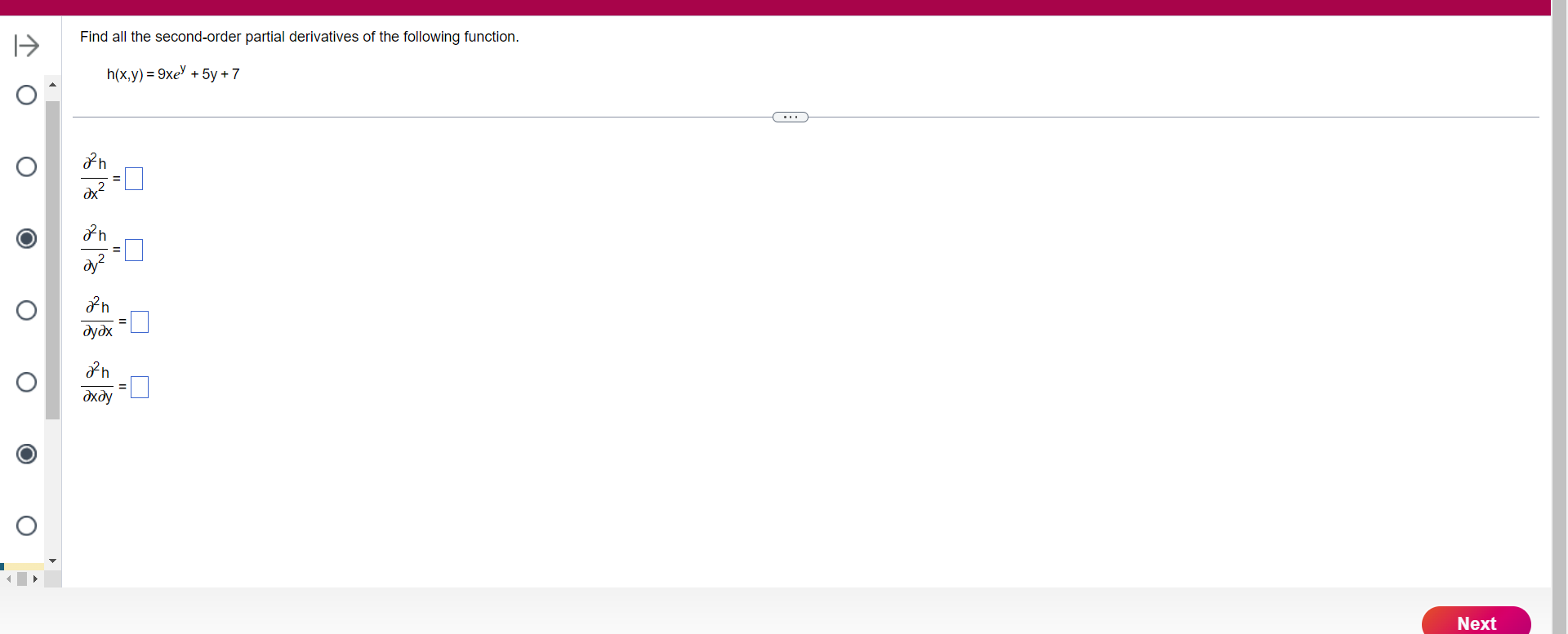 Solved Find All The Second Order Partial Derivatives Of The