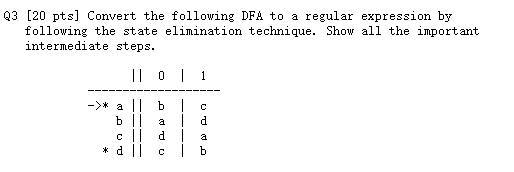 Solved 23 [20 pts] Convert the following DFA to a regular | Chegg.com