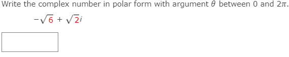 Solved Write the complex number in polar form with argument | Chegg.com
