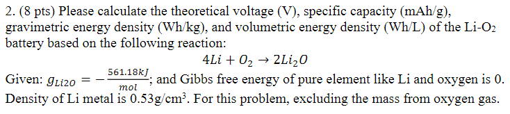 Solved 3 pts) Please calculate the theoretical voltage (V), | Chegg.com