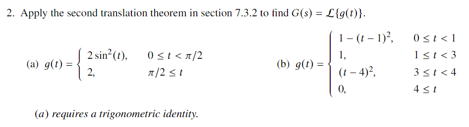 Solved 2. Apply the second translation theorem in section | Chegg.com