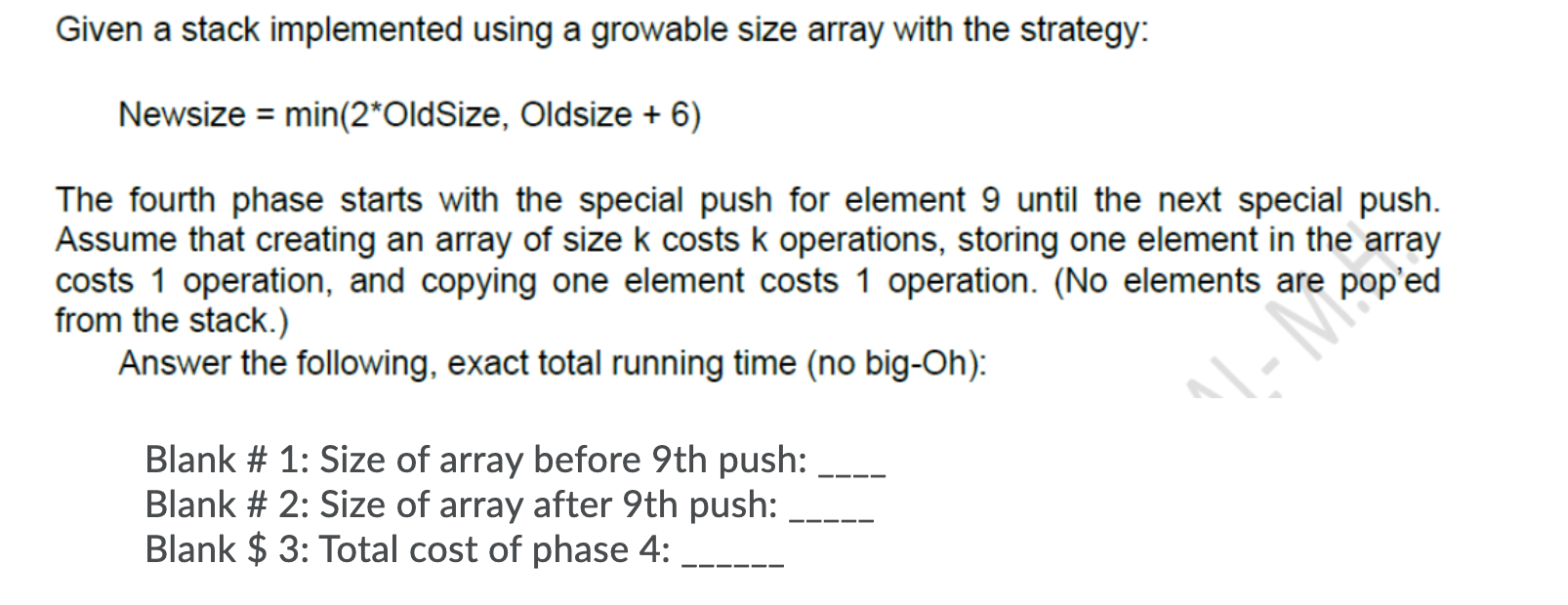 Solved Given a stack implemented using a growable size array | Chegg.com Solved Given a stack implemented using a growable size array | Chegg.com