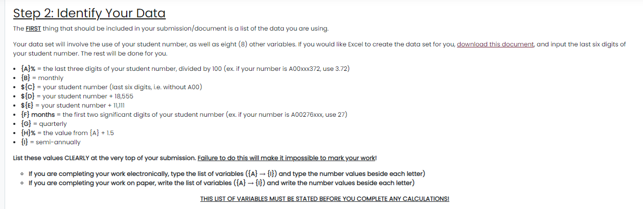 Solved Step 2: Identify Your Data The FIRST thing that | Chegg.com