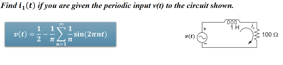 Solved Find i1(t) if you are given the periodic input v(t) | Chegg.com