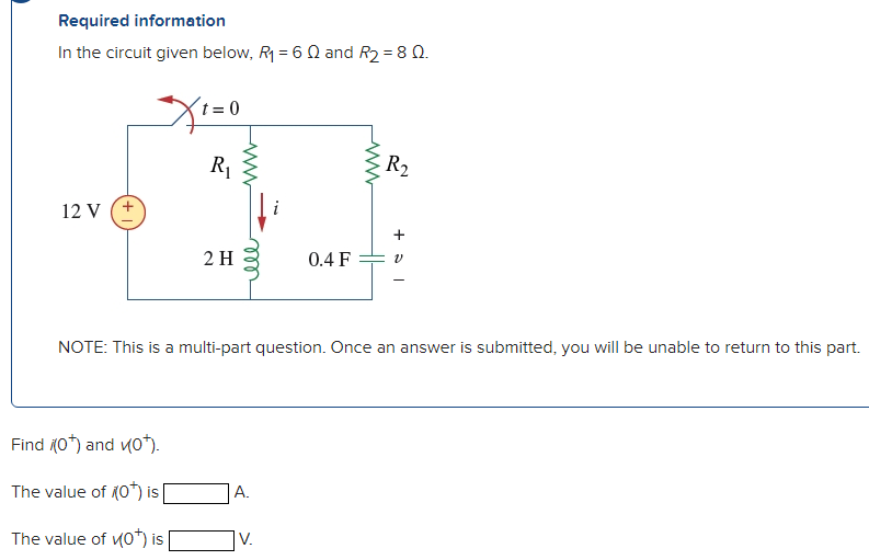 Solved Required information In the circuit given below, | Chegg.com