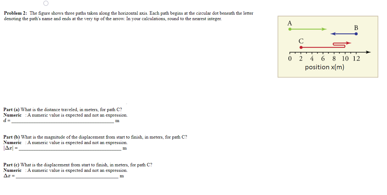 Solved Problem 2: The figure shows three paths taken along | Chegg.com