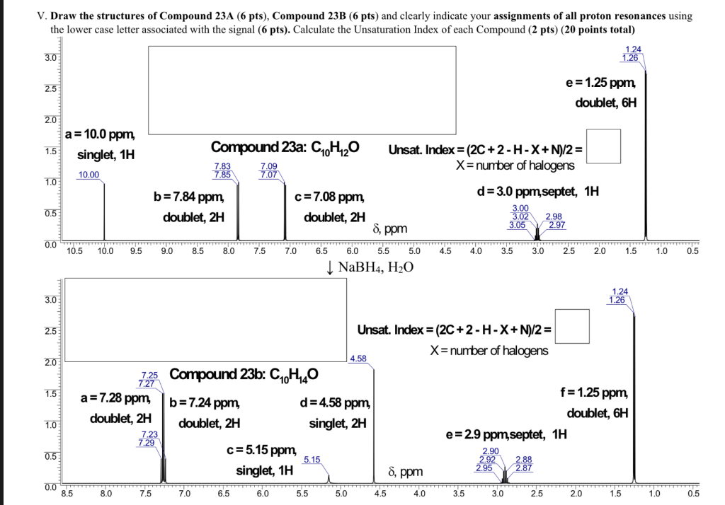 Solved V. Draw the structures of Compound 23A (6 pts), | Chegg.com