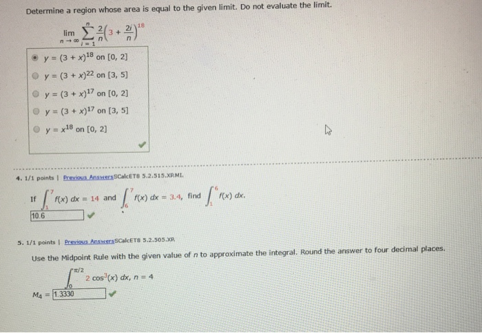 Solved Determine a region whose area is equal to the given | Chegg.com Solved Determine a region whose area is equal to the given | Chegg.com
