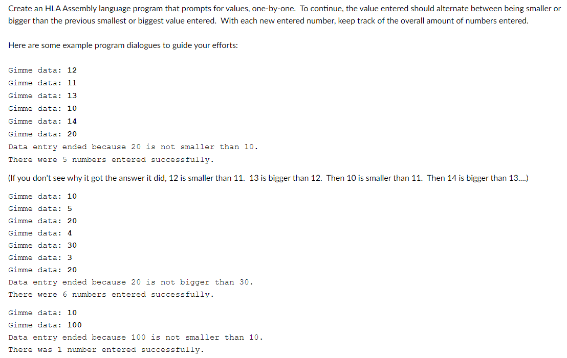 Create An Hla Assembly Language Program That Prompts