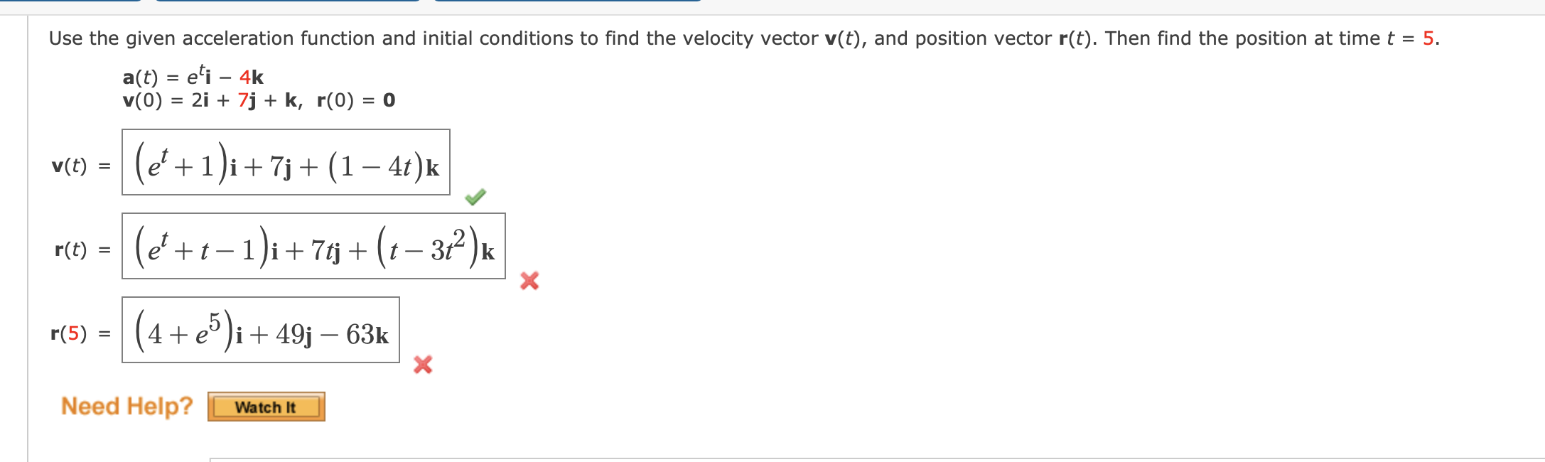 Solved Use The Given Acceleration Function And Initial Chegg