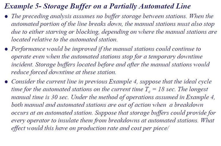 Example 5- Storage Buffer on a Partially Automated | Chegg.com