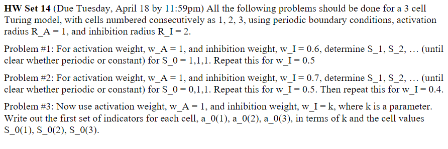HW Set 14 (Due Tuesday, April 18 by 11:59pm) All the | Chegg.com