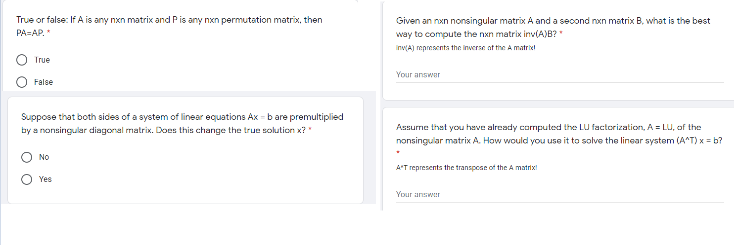 Solved True or false: If A is any nxn matrix and P is any | Chegg.com