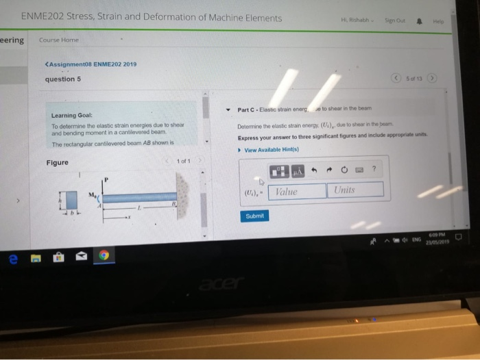 Solved ENME202 Stress, Strain and Deformation of Machine | Chegg.com
