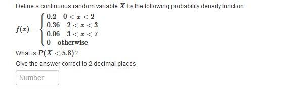 Solved Define a continuous random variable X by the | Chegg.com