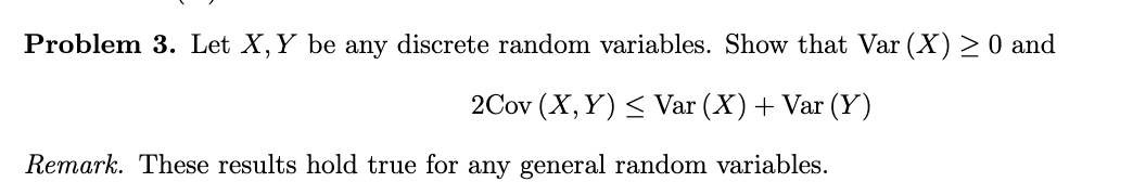 Problem 3. ﻿Let x,Y ﻿be any discrete random | Chegg.com
