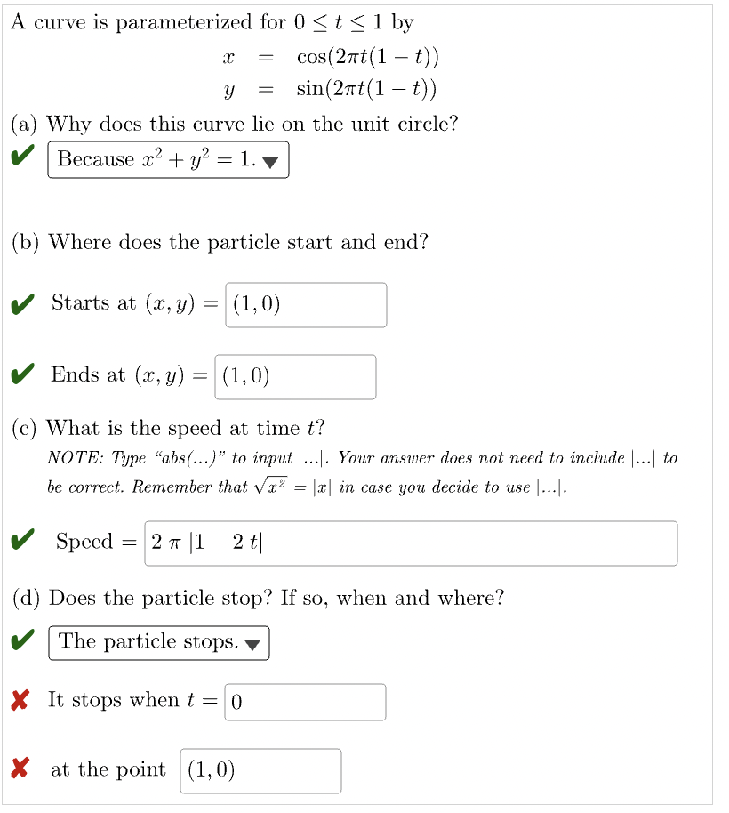 Solved A curve is parameterized for 0≤t≤1 by | Chegg.com