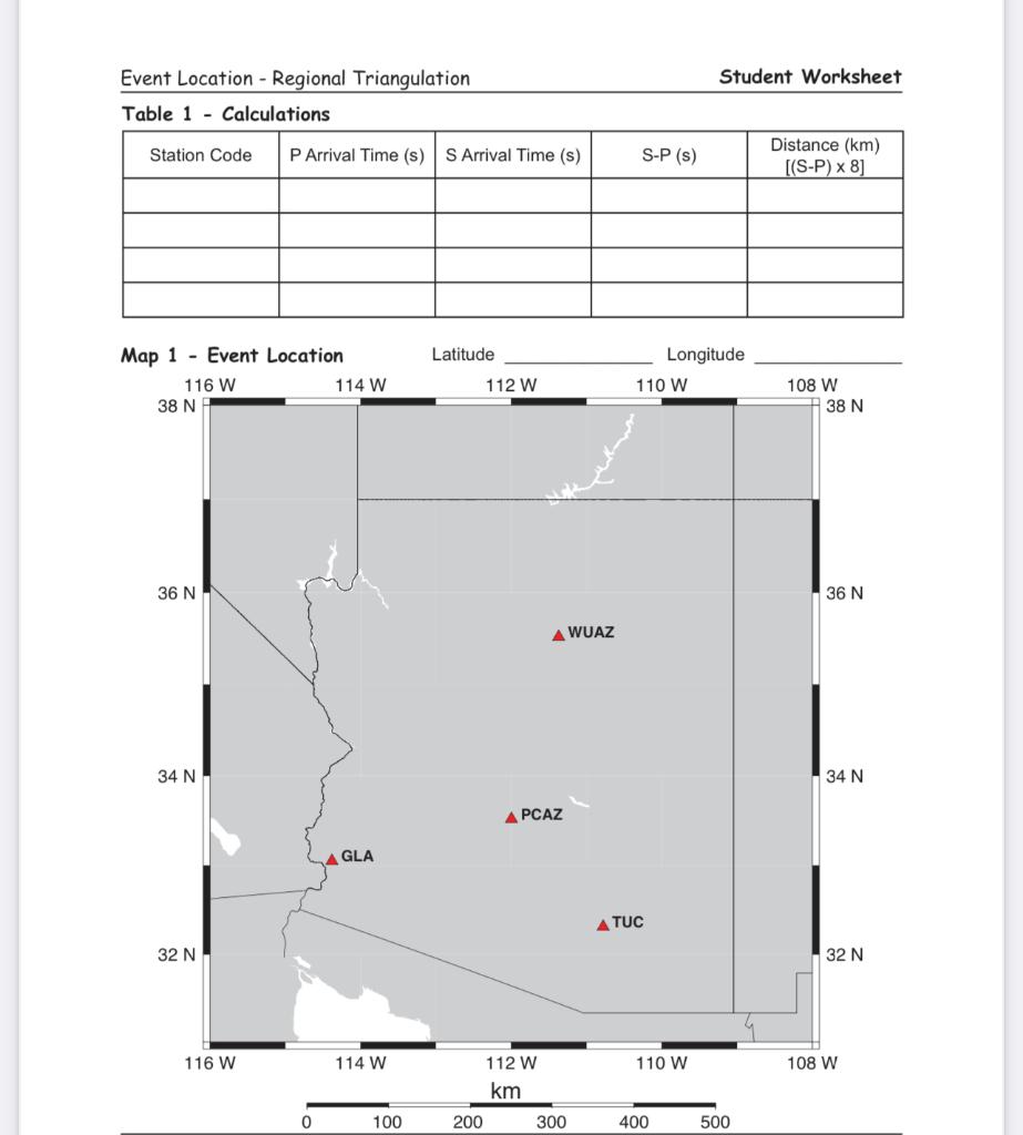 Solved Earthquake Location 101 There are several methods | Chegg.com
