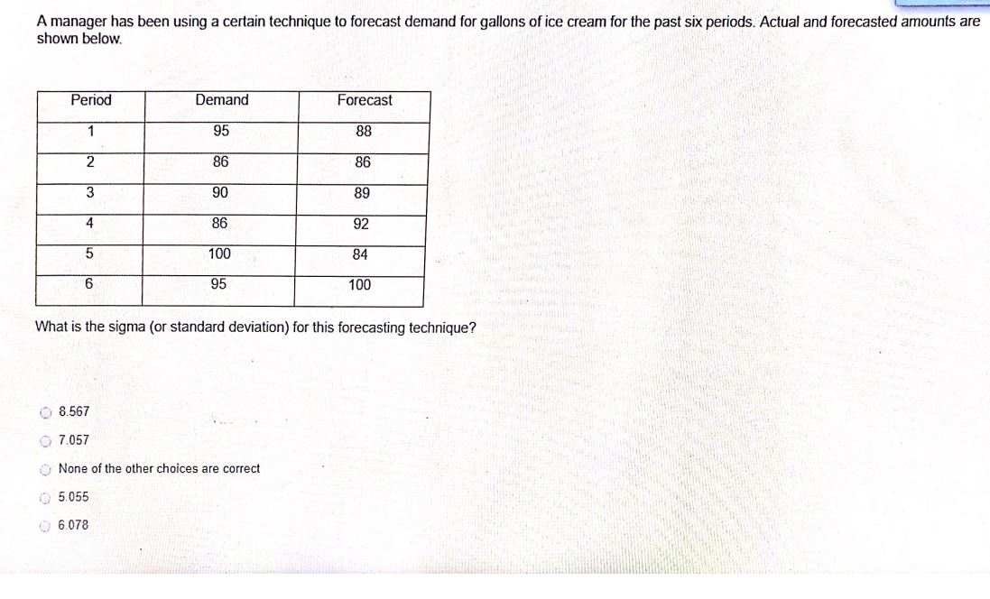 Solved A manager has been using a certain technique to | Chegg.com