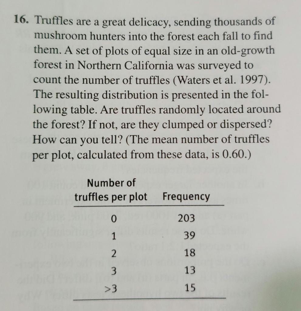 Solved 16. Truffles are a great delicacy, sending thousands | Chegg.com