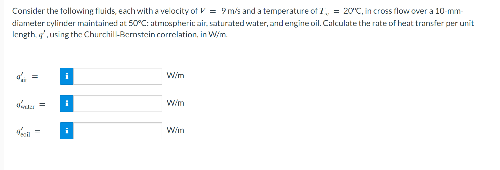 Solved Consider the following fluids, each with a velocity | Chegg.com