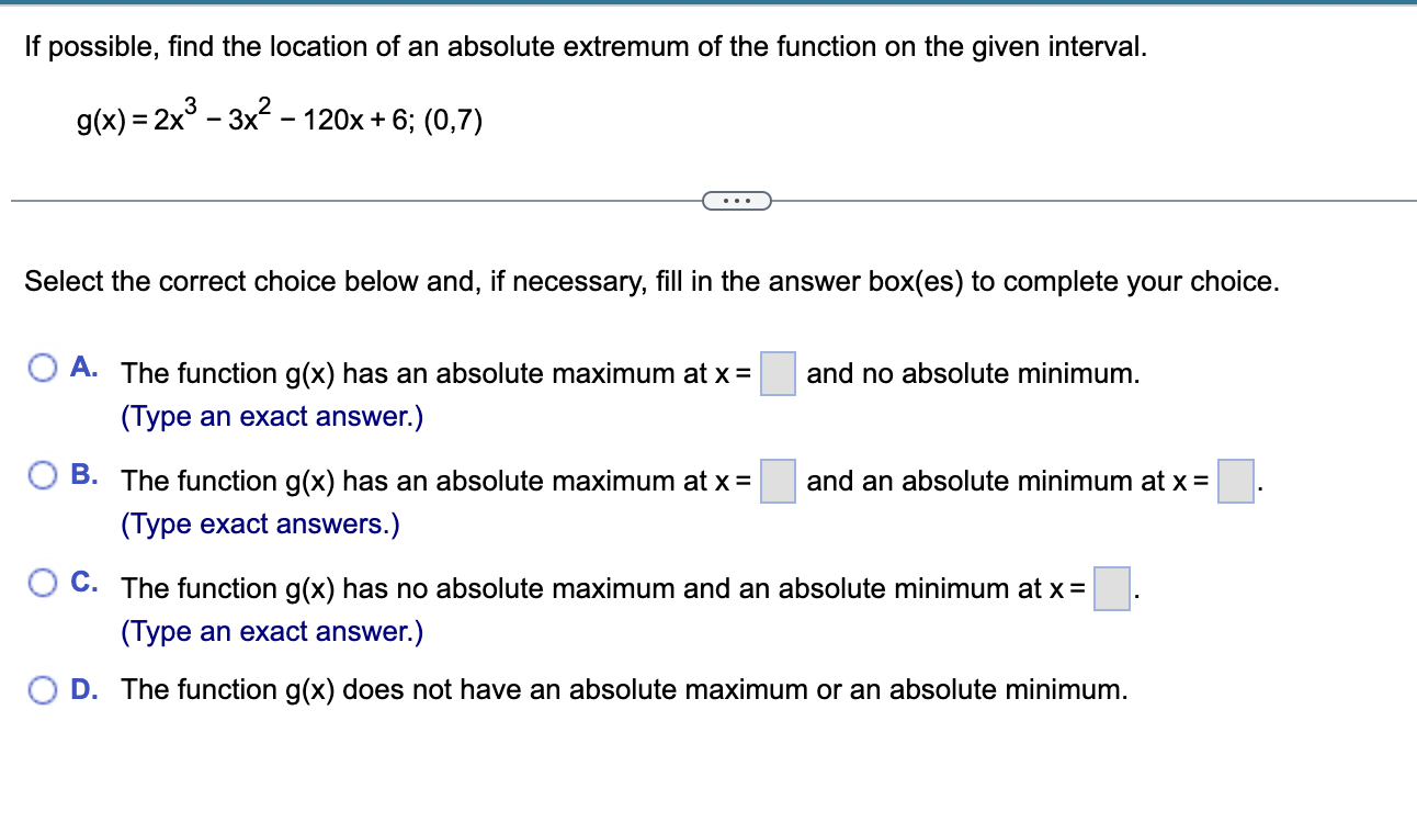 Solved If possible, find the location of an absolute | Chegg.com