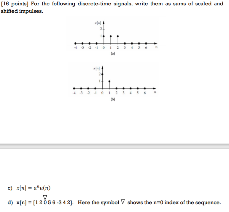 Solved [16 points] For the following discrete-time signals, | Chegg.com