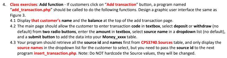 Solved 4. Class exercises: Add function - If customers click | Chegg.com