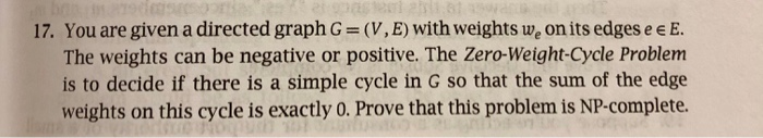 Solved 17. You are given a directed graph G = (V, E) with | Chegg.com