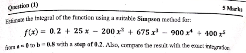 Solved Estimate the integral of the function using a | Chegg.com
