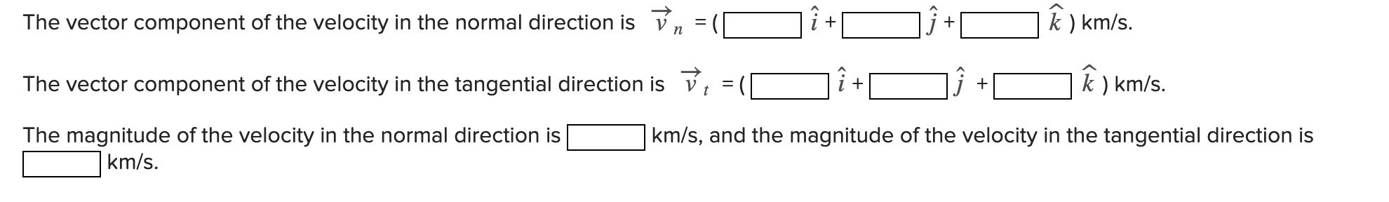 The vector component of the velocity in the normal | Chegg.com