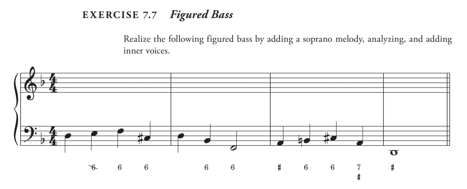 EXERCISE 7.7 Figured Bass Realize the following | Chegg.com