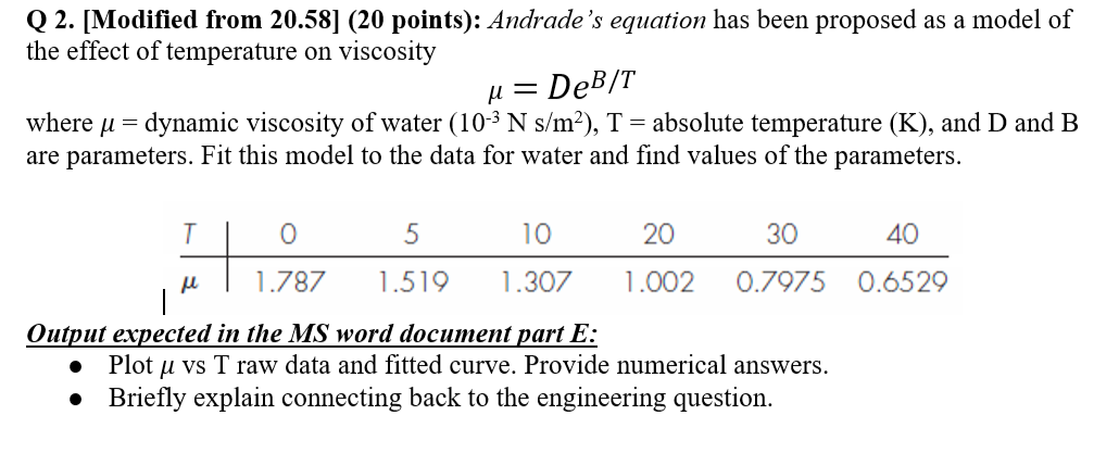 Solved Q 2. [Modified from 20.58] (20 points): Andrade's | Chegg.com