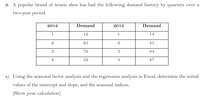 Solved 3. A popular brand of tennis shoe has had the | Chegg.com