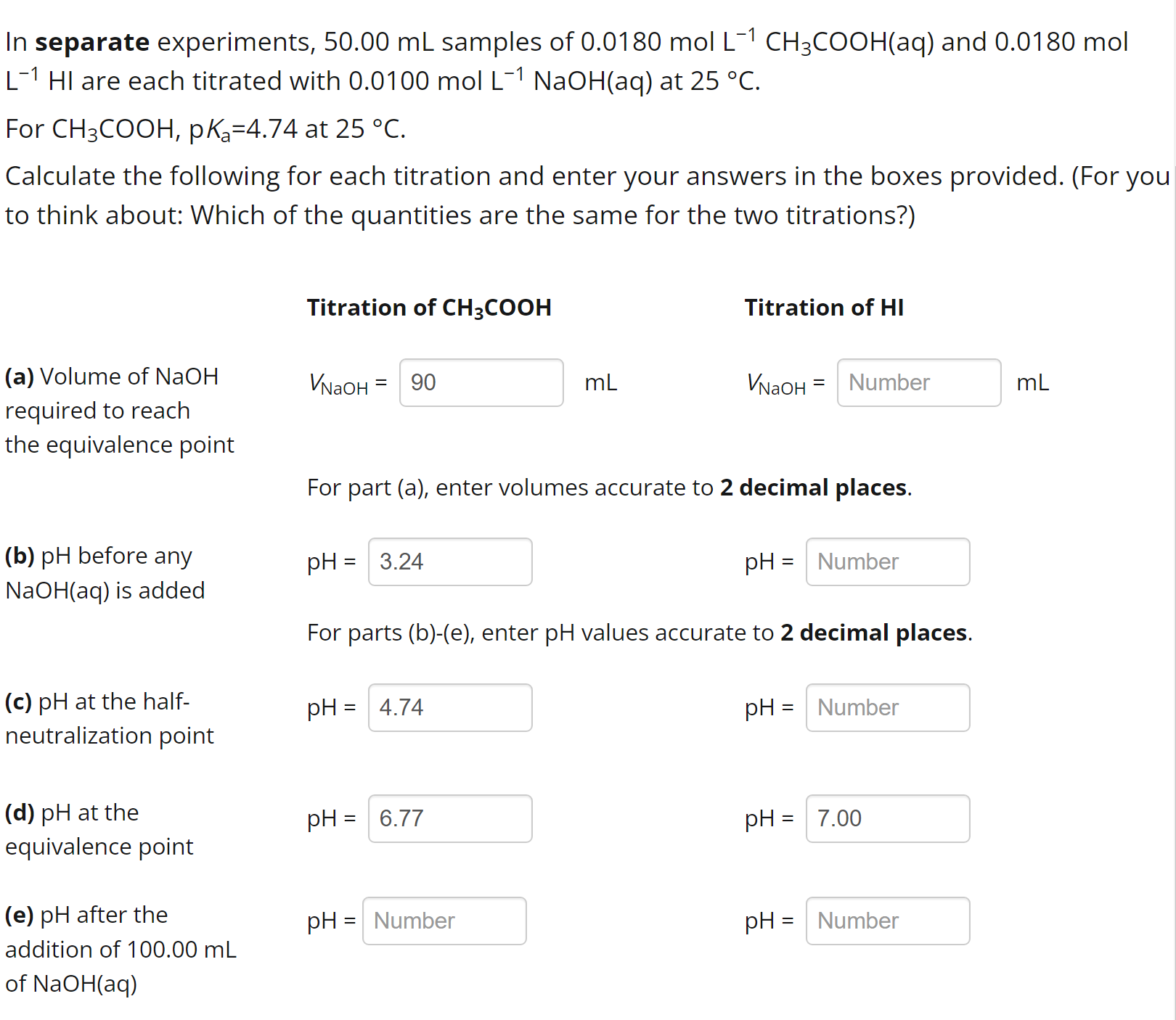 Solved In separate experiments, 50.00 mL samples of 0.0180 | Chegg.com