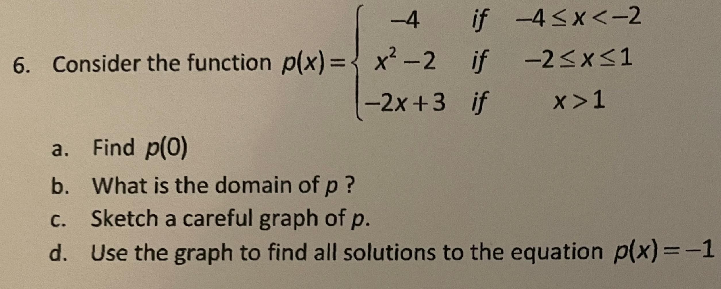 Solved -4 if -4 1 a. Find plo) ( b. What is the domain of p? | Chegg.com