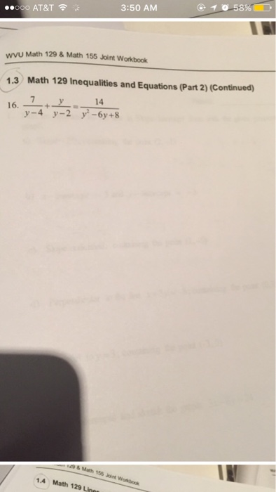 Solved イ 58% 3:50 AM AT& &w Math 129&Math 155 nt Wokbook 1 | Chegg.com