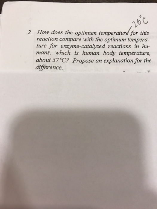 Solved How does the optimum temperature 26 degree C for this | Chegg.com