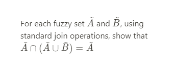 Solved For each fuzzy set Ã and B, using standard join | Chegg.com