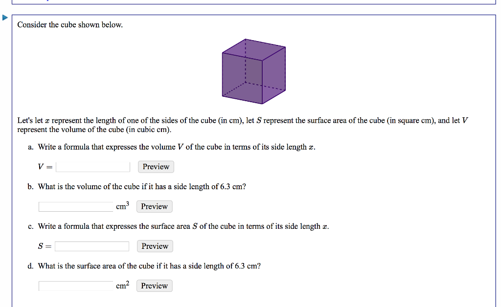 Consider the cube shown below. Let's let z represent | Chegg.com