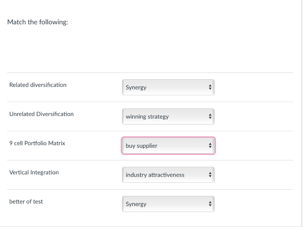 Solved Match the following: Related diversification | Chegg.com Solved Match the following: Related diversification | Chegg.com