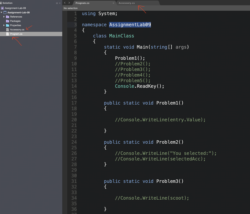 Solved C-Sharp Create a new class, in a separate file, | Chegg.com