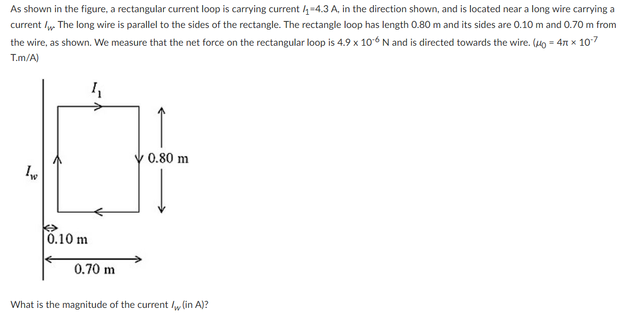 Solved As Shown In The Figure A Rectangular Current Loop Is 7638
