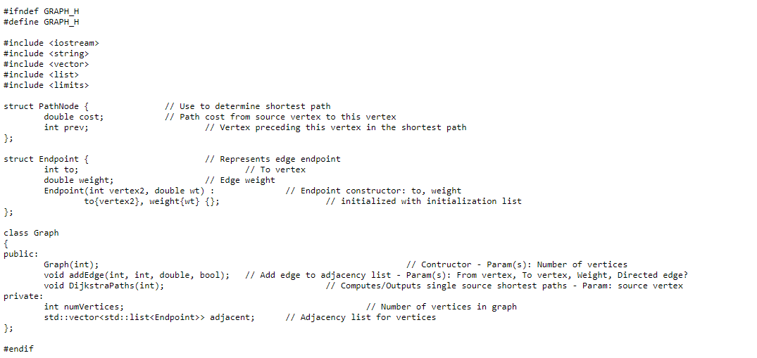 Solved #ifndef GRAPH_H #define GRAPH_H #include #include | Chegg.com