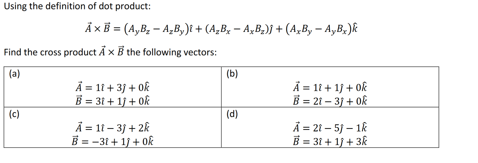 Solved Using the definition of dot product: | Chegg.com