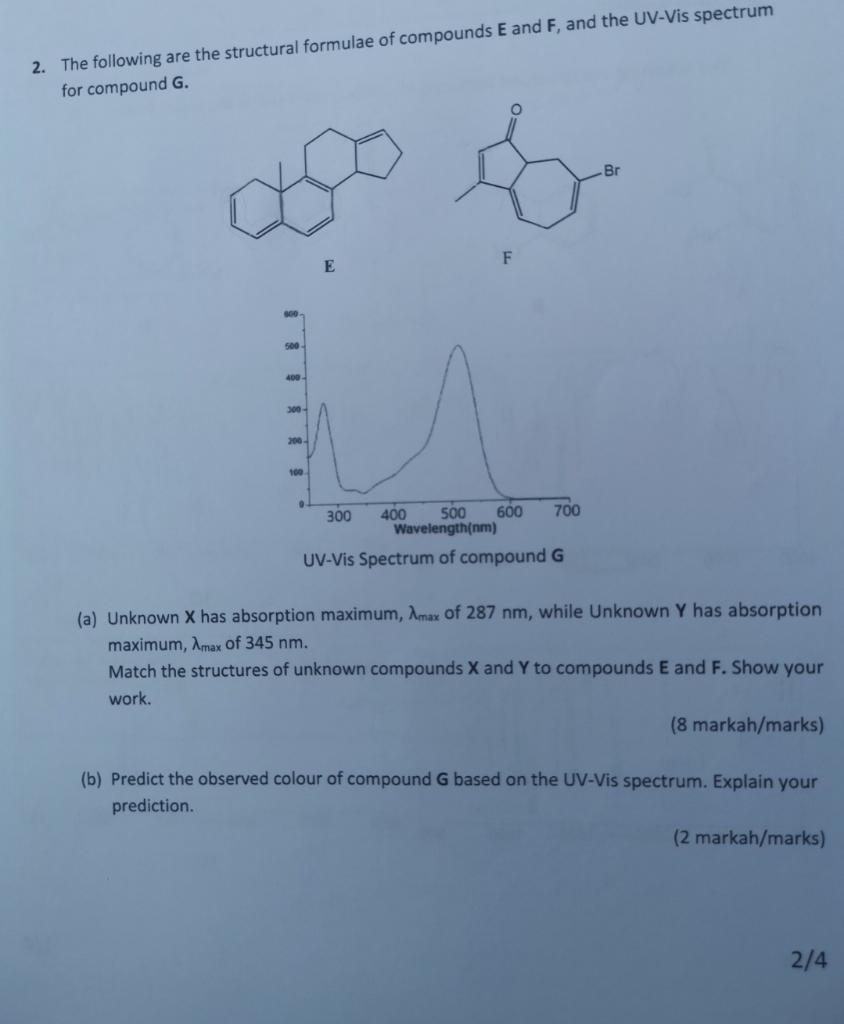 Solved 2. The following are the structural formulae of | Chegg.com