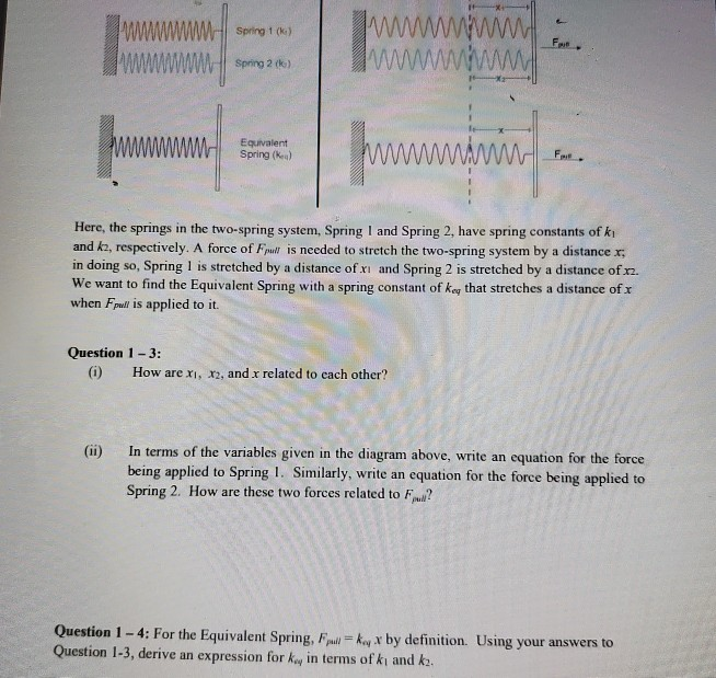 Solved WWW Spring 10.) Spring 2 (6) Equivalent Spring (eu) | Chegg.com