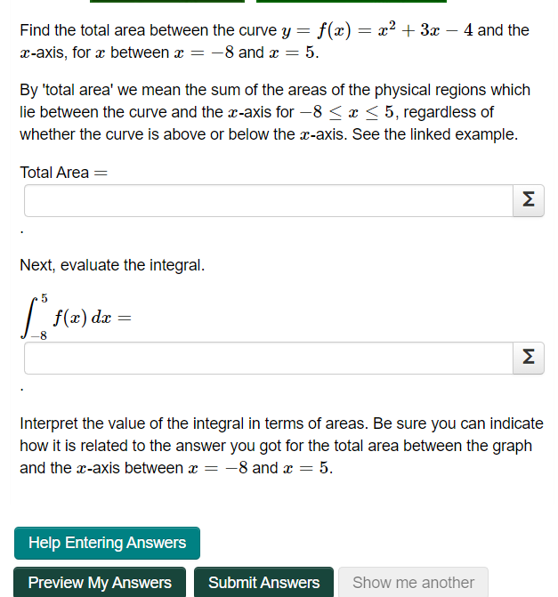 Please help! I leave good reviews.Find the total area | Chegg.com
