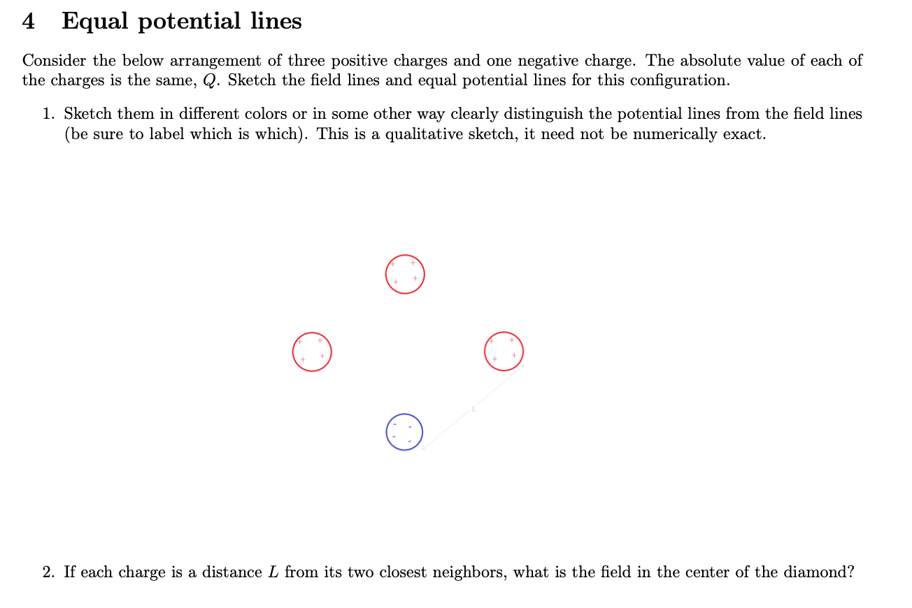 Solved 4 Equal potential lines Consider the below | Chegg.com
